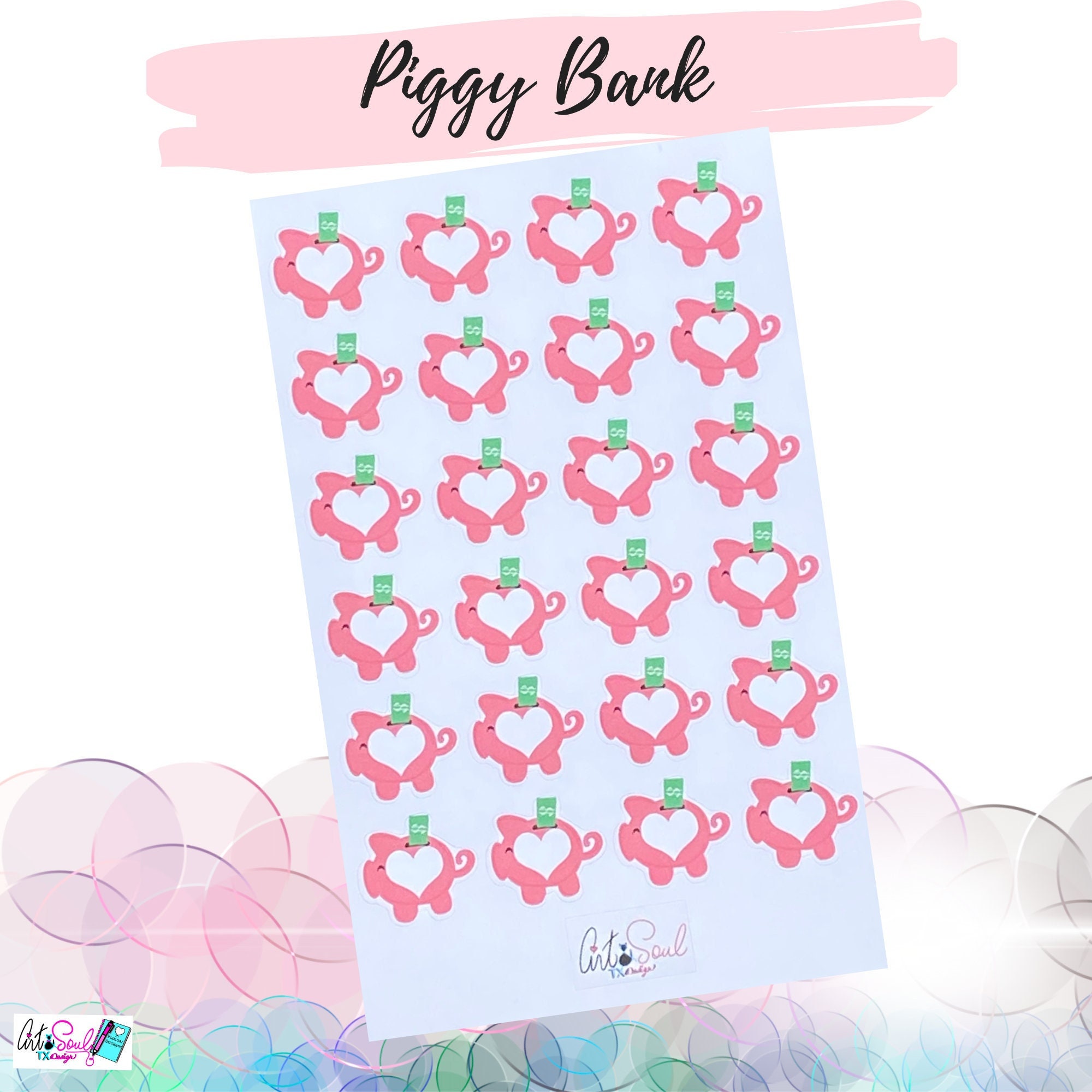 Piggy Bank Planner Stickers Savings Tracker Budget Planner - Etsy