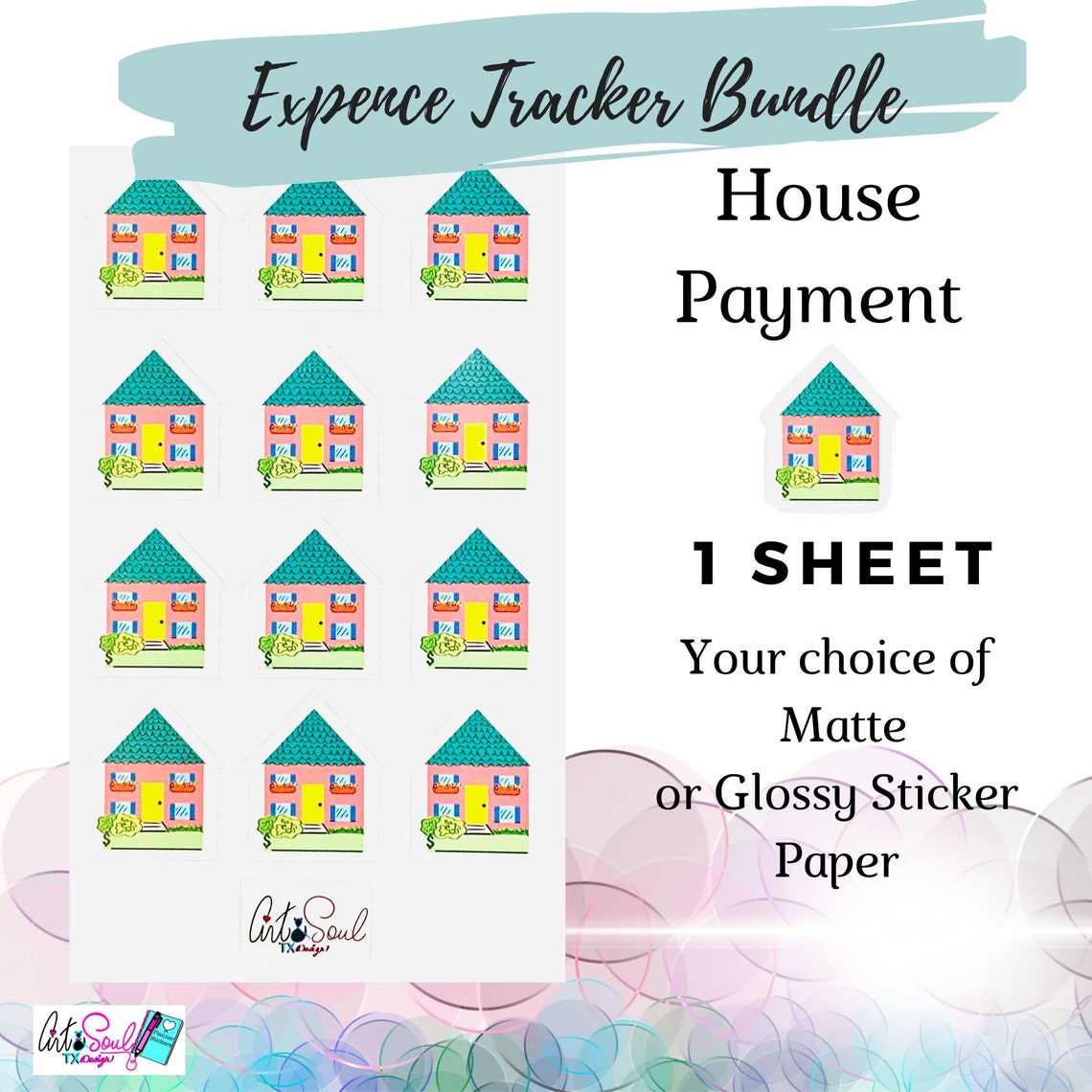 Expense Tracker Budget Planner Stickers Bundle Electric and - Etsy