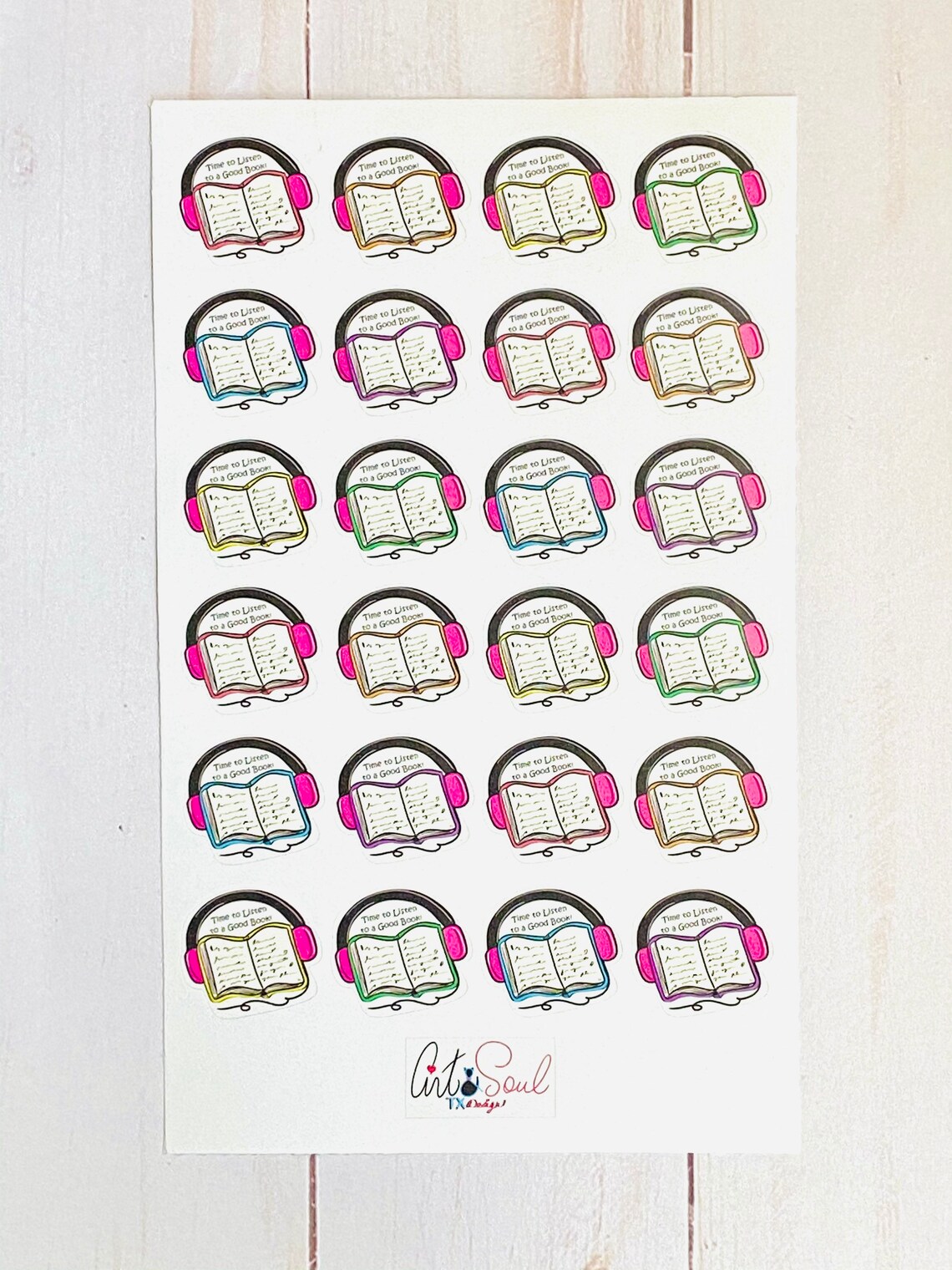 Listen to a Book Time Stickers Audiobook Lover Stickers Book - Etsy