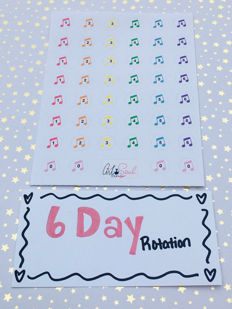Music Teacher Rotation Schedule Planner Stickers Glossy Music | Etsy