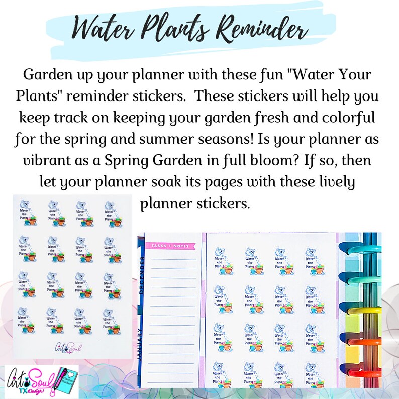 Water Plant Stickers Gardening Stickers Spring Time - Etsy
