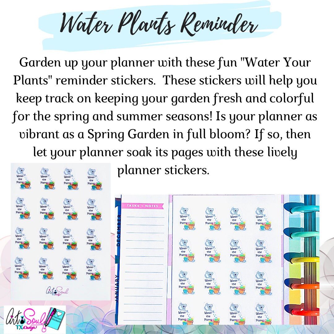 Water Plant Stickers Gardening Stickers Spring Time - Etsy