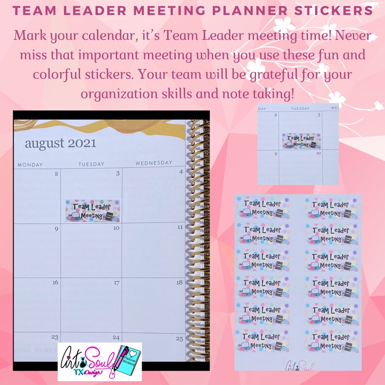 Teacher Team Leader Meeting Lesson Planner Stickers Teacher | Etsy