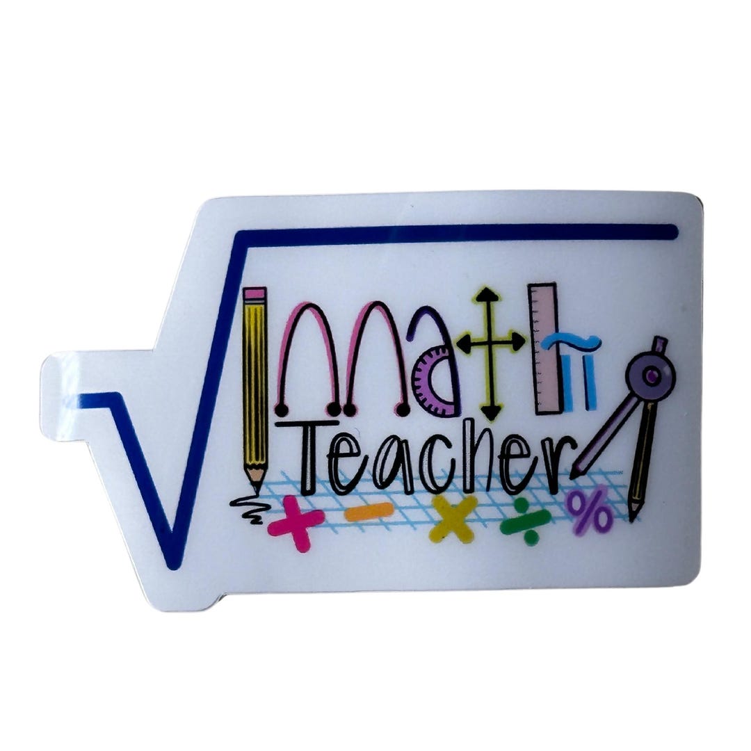 Math Teacher Waterproof Vinyl Sticker - Etsy