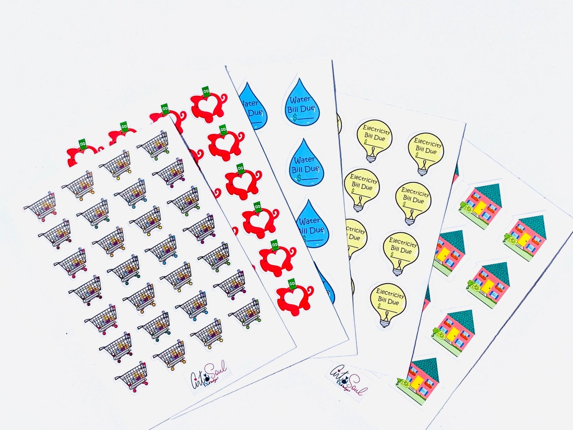 Expense Tracker Budget Planner Stickers Bundle Electric and | Etsy