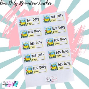 Teacher Bus Duty Planner Stickers: School Reminder Decals - Etsy