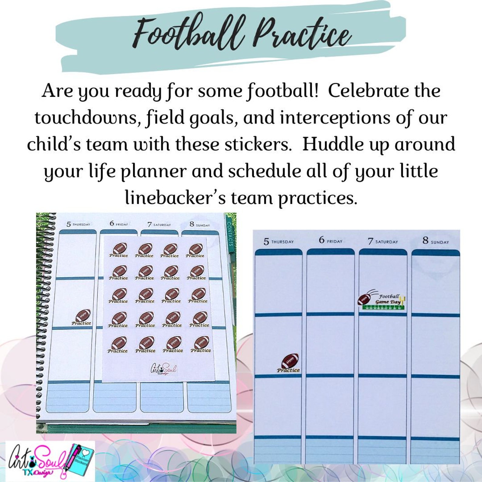 Football Practice Planner Stickers American Football Sport - Etsy