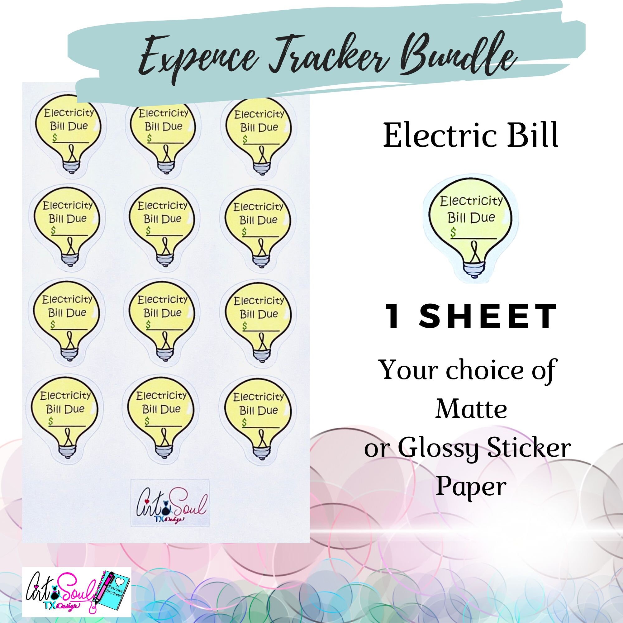 Expense Tracker Budget Planner Stickers Bundle Electric and - Etsy