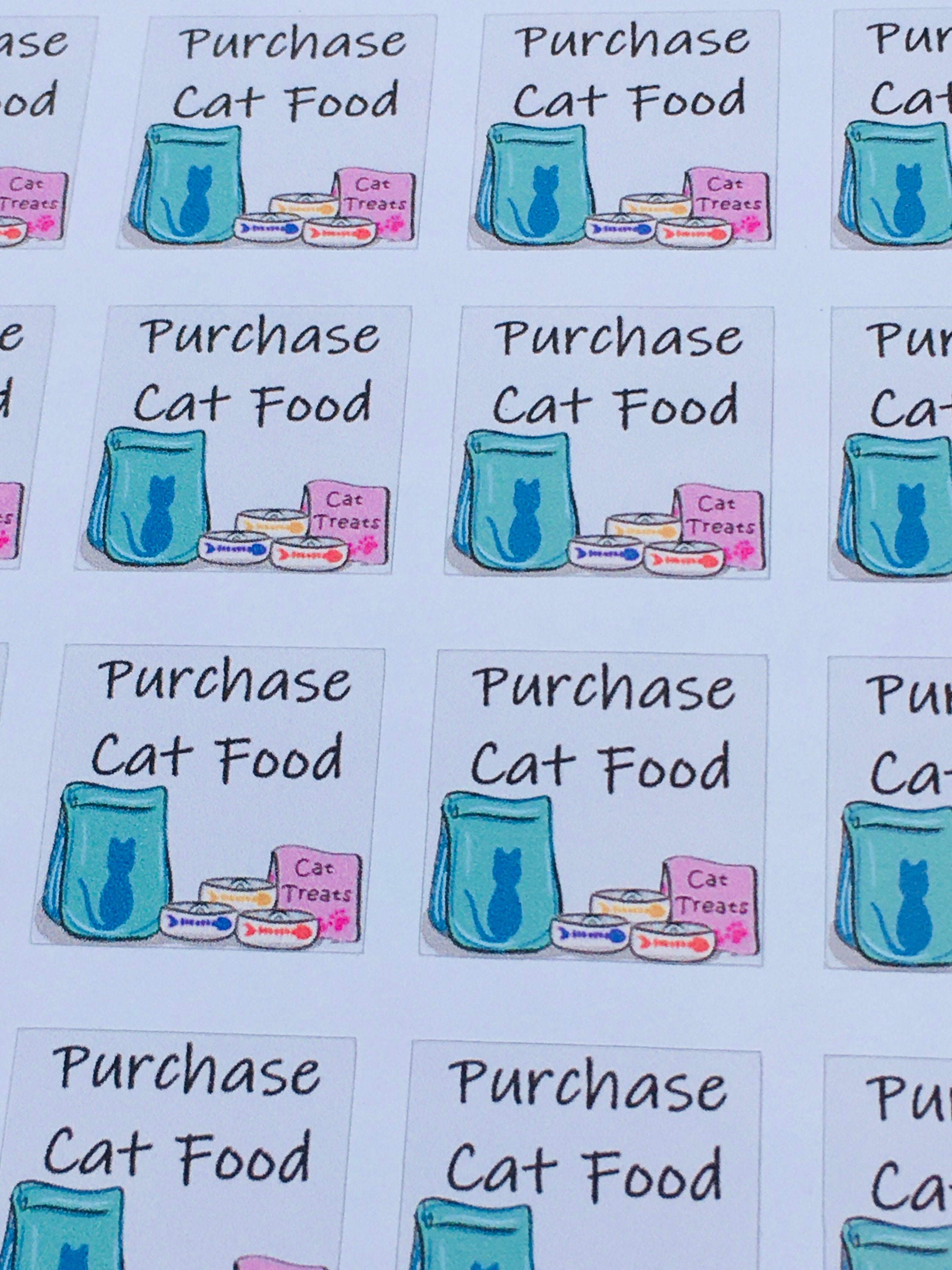 Cat Food Planner Stickers Buy Cat Food Diary Stickers Pet | Etsy