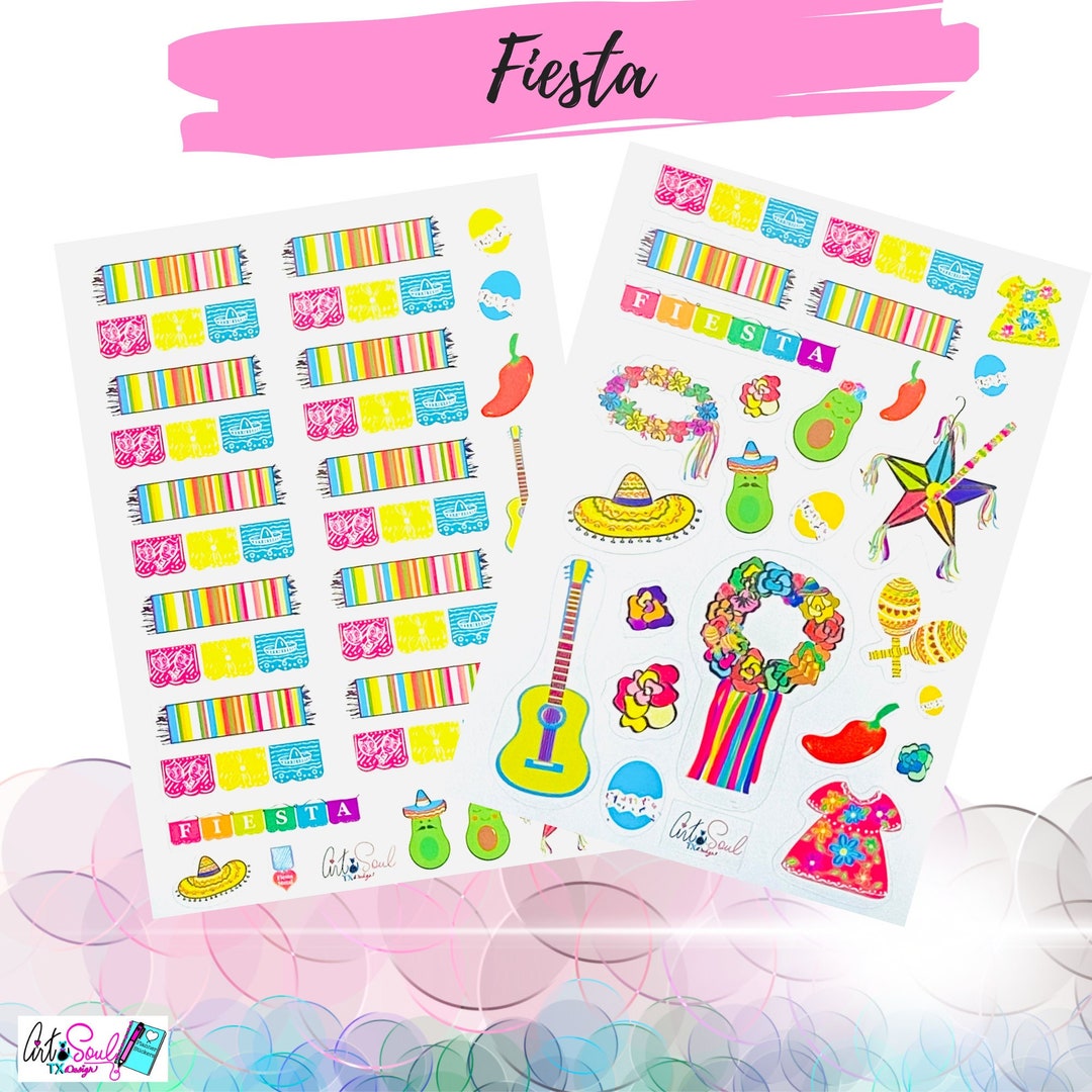 Fiesta Sticker Pack Mexican Fiesta Stickers Viva Fiesta - Etsy