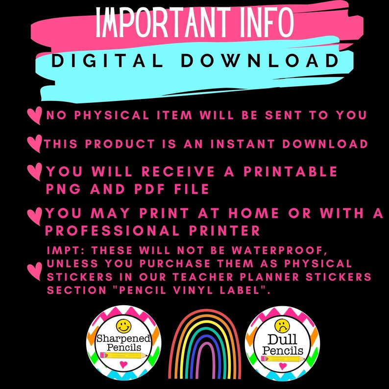 Printable Class Pencil Labels, Teacher Stickers, Clip Art, Classroom ...