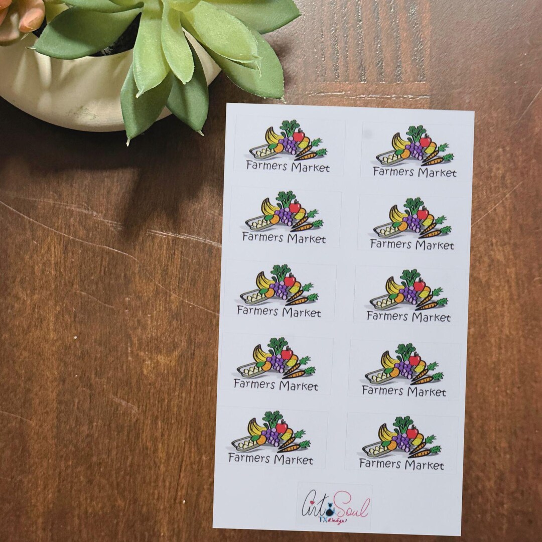 Farmers Market Planner Stickers: Grocery Reminder Sheet - Etsy