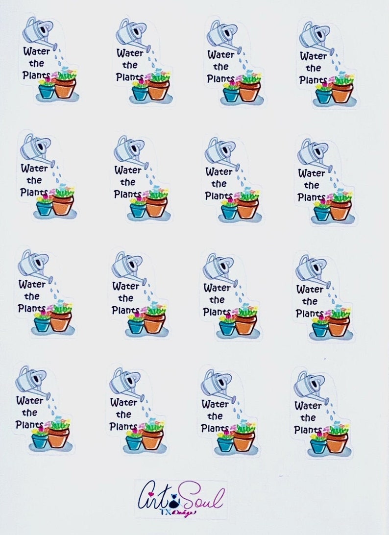 Water Plant Stickers Gardening Stickers Spring Time - Etsy
