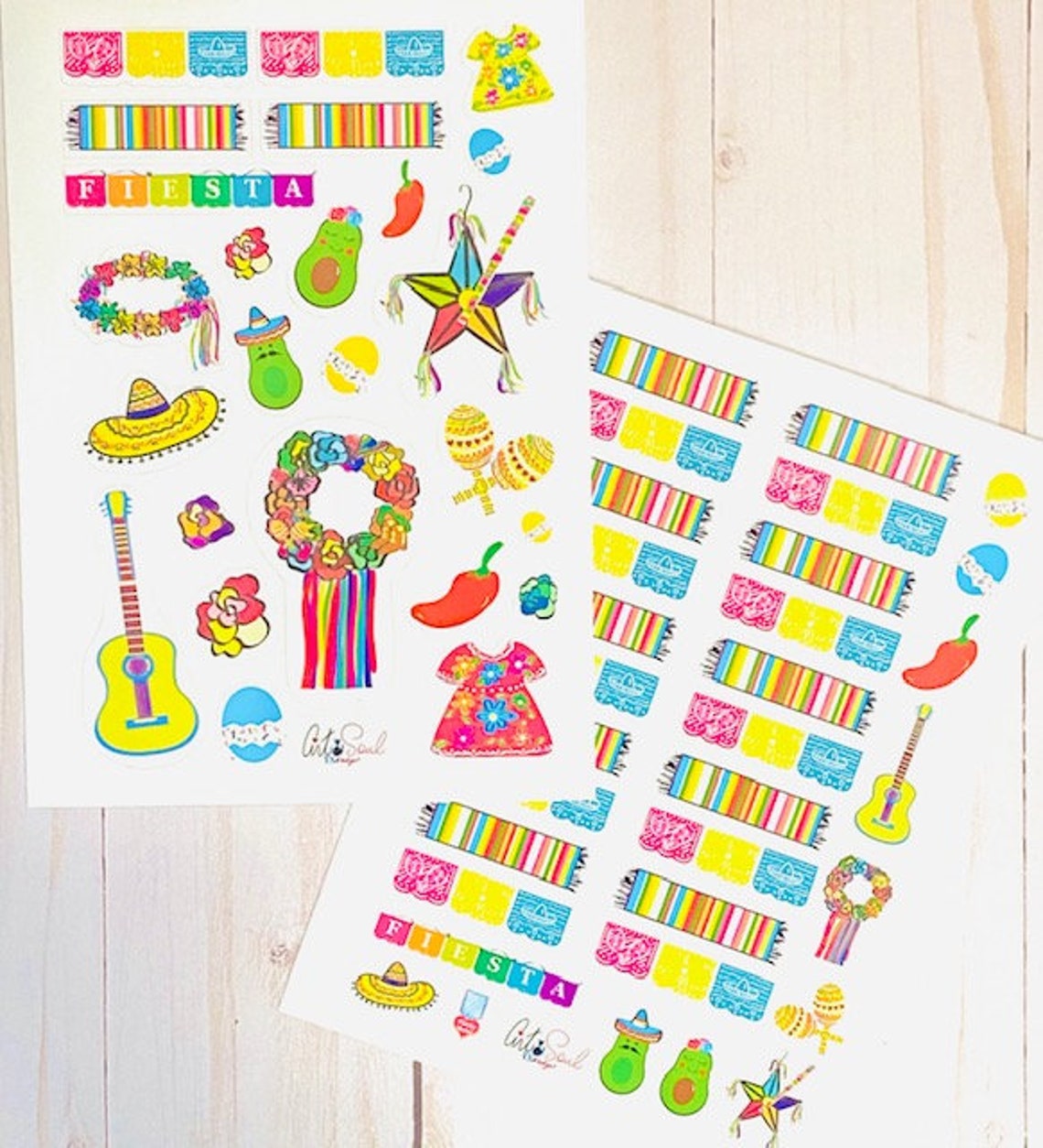 Fiesta Sticker Pack Mexican Fiesta Stickers Viva Fiesta | Etsy