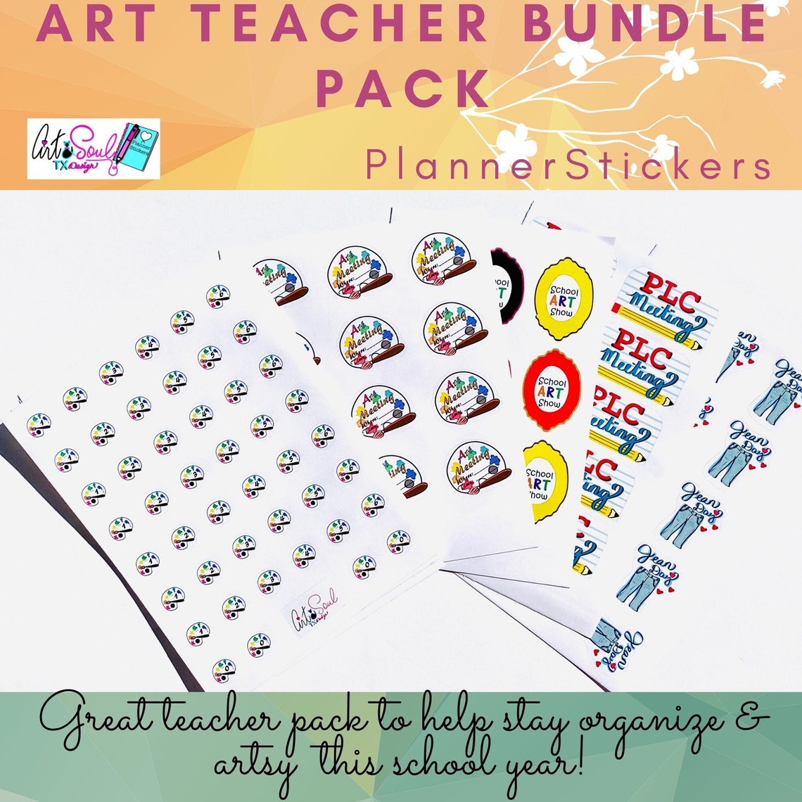 Art Teacher Planner Sticker Bundle Rotation Schedule PLC | Etsy