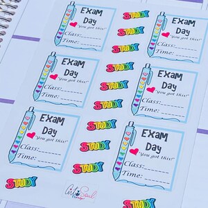 College Exam Day Stickers, College Exam Day Sticker Pack College ...