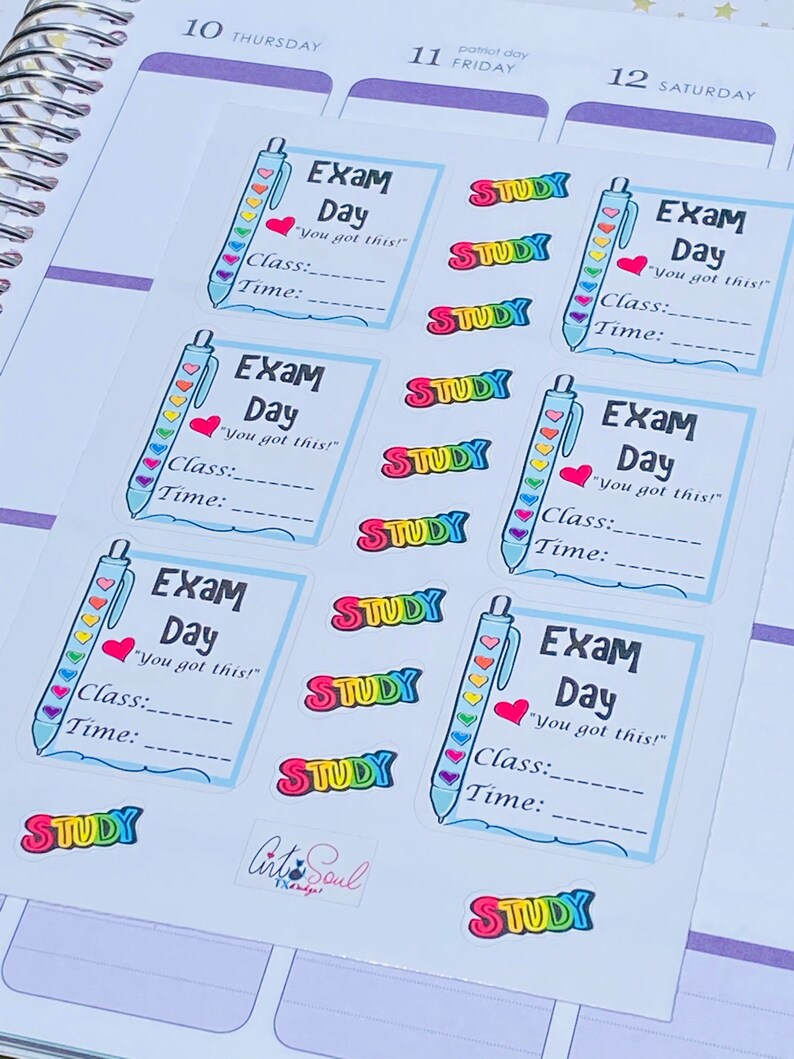 College Exam Day Stickers College Exam Day Sticker Pack | Etsy