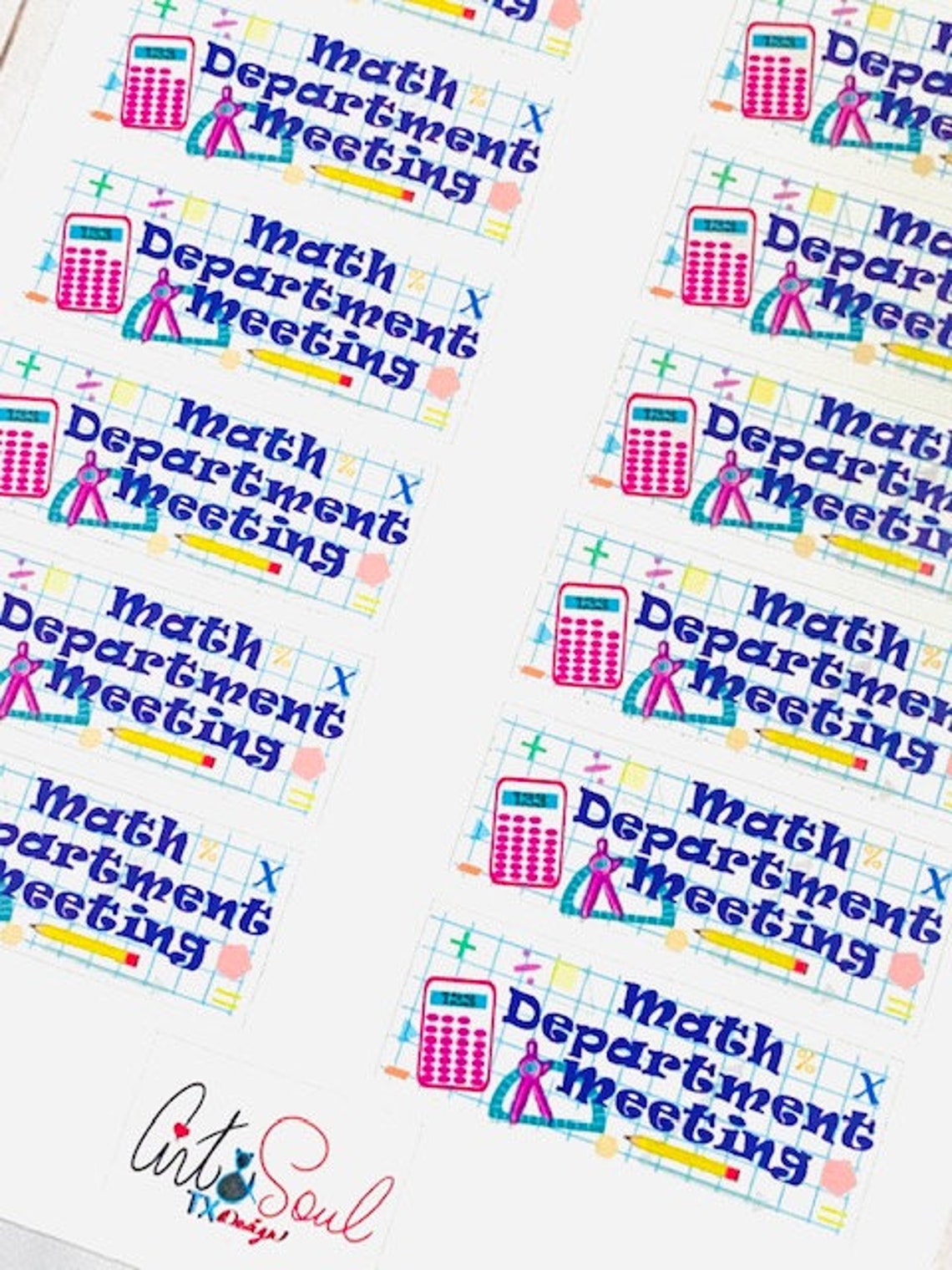 Math Teacher Meeting Stickers Math Teacher Stickers Teacher | Etsy