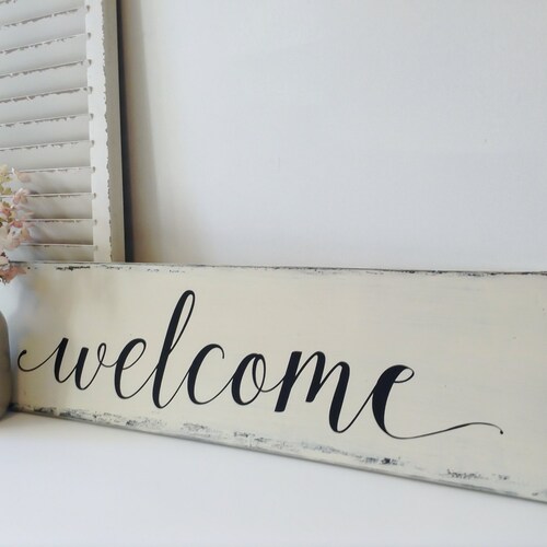 Rustic Wood Welcome Sign Home Sweet Home Farmhouse Style | Etsy