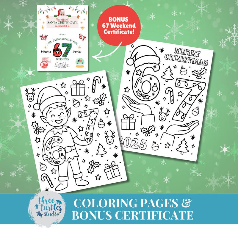 6 7 Coloring Pages - Etsy