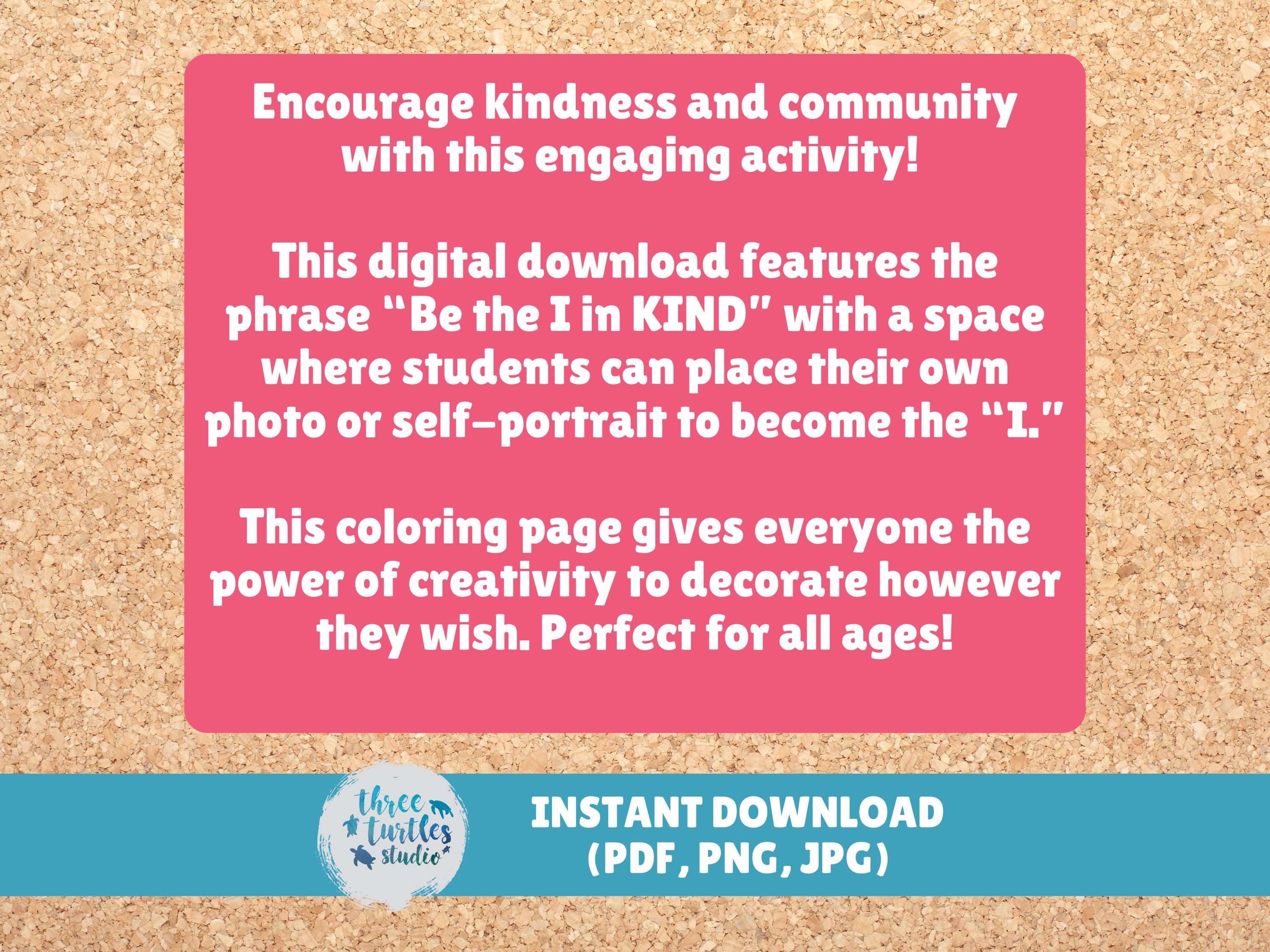 Be the I in KIND Printable, Kindness Activity for Classroom or ...