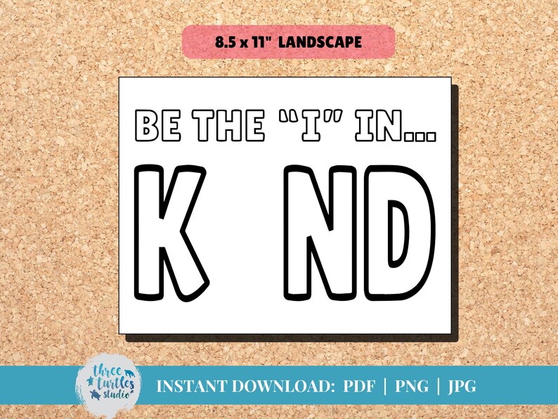 Be the I in KIND Printable, Kindness Activity for Classroom or ...
