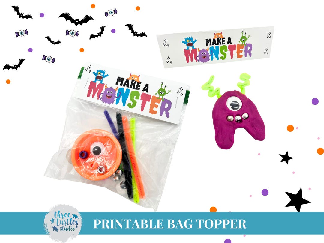 Printable Make A Monster Bag Toppers | Non-candy Halloween Treat ...