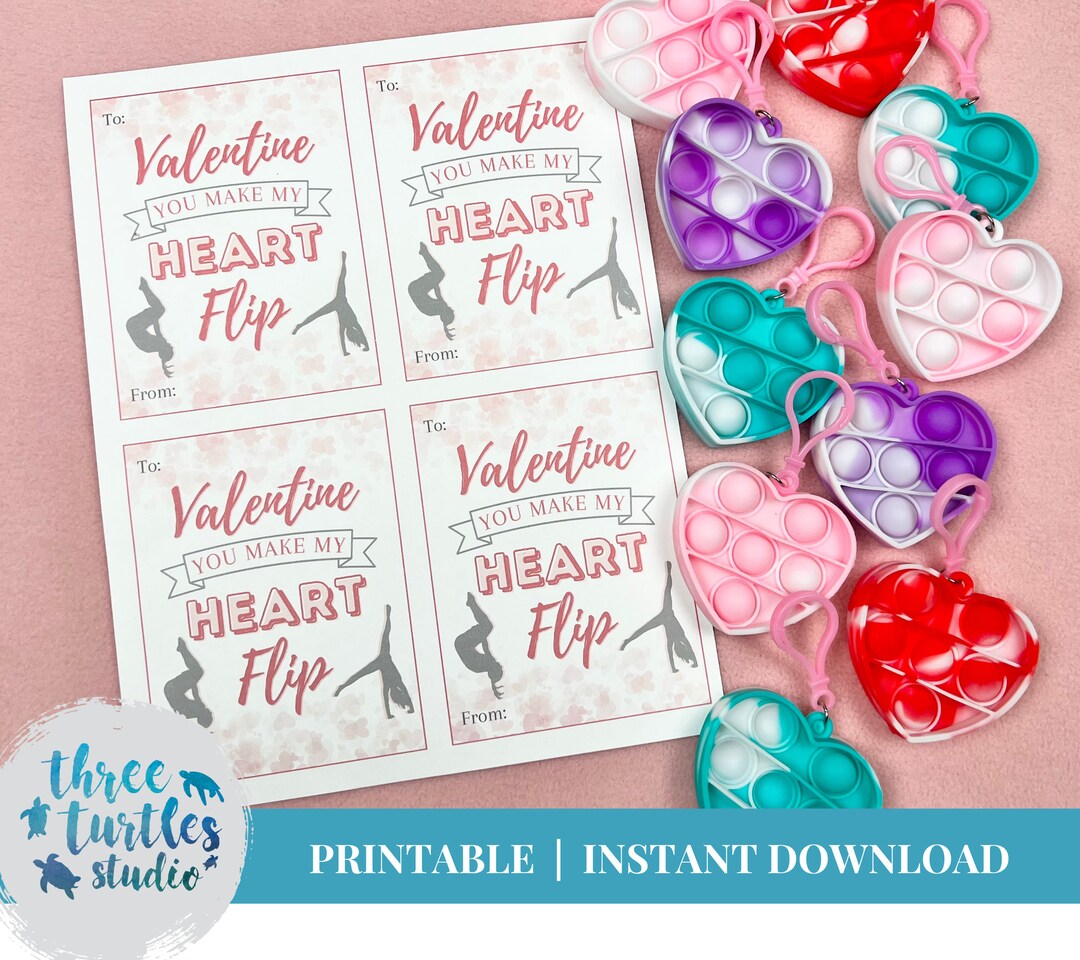 Gymnastics Valentine's Day Card, Gymnastics Valentines Printable, You ...