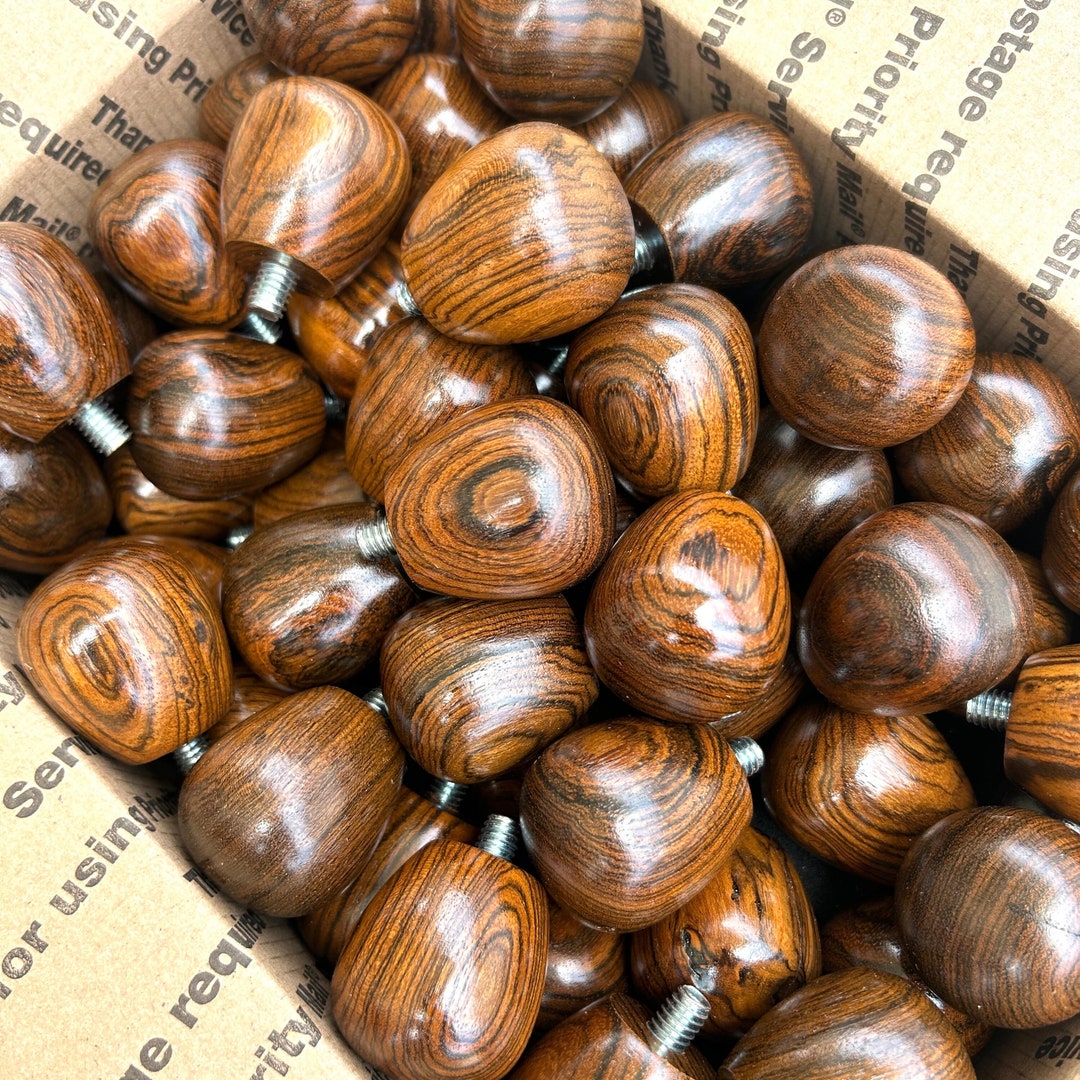 Bocote Wood Knobs: Decorative Drawer/cabinet Pulls (1.5" X 1.375") - Etsy