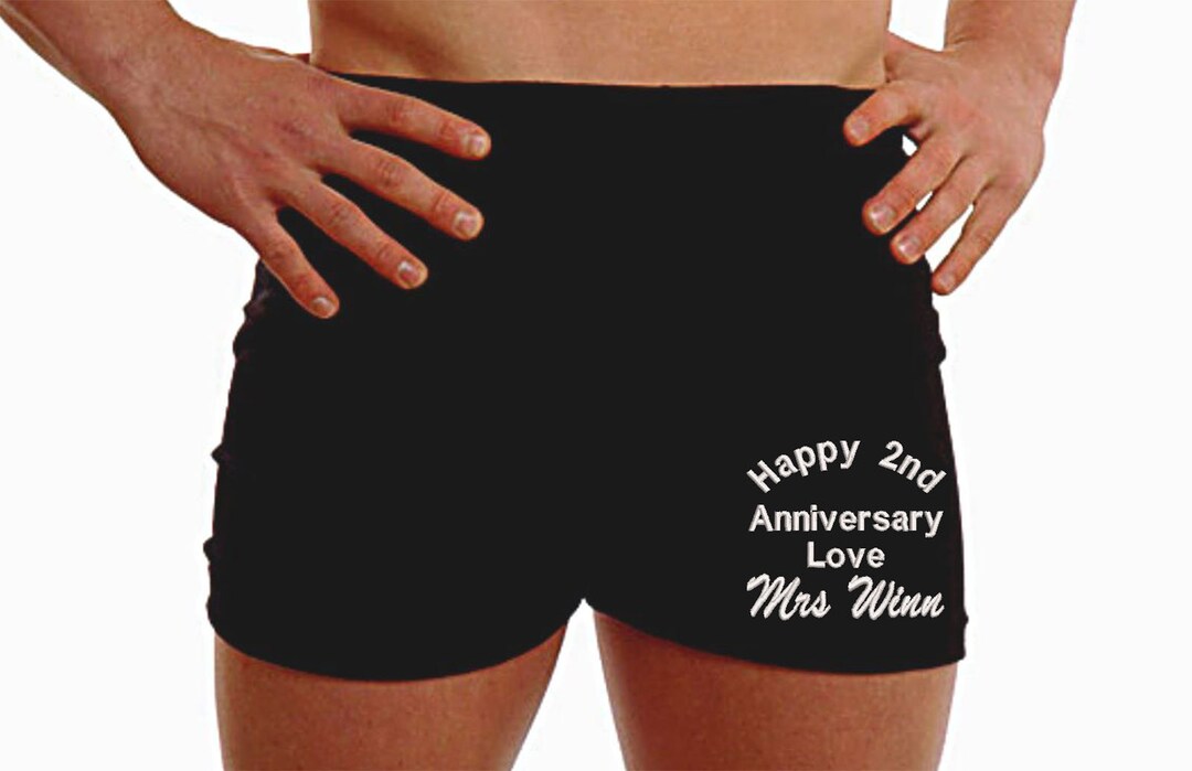 Personalised Boxers Happy Wedding Anniversary Gift for Husband Him ...
