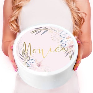 Custom Gift Box - White Confetti Box - Round White Hat Box - Custom ...