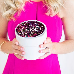 Mini Gift Box - White Confetti Box - Round White Hat Box - Custom ...