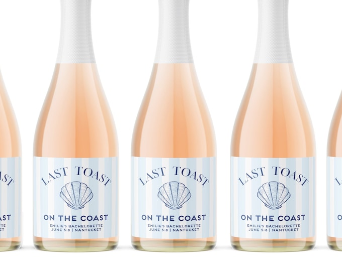 Last Toast on the Coast, Bachelorette Party, Custom Champagne Label ...
