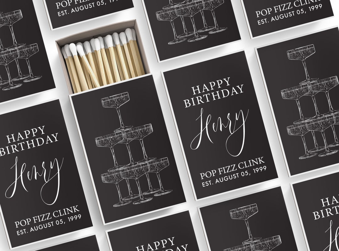 Birthday Custom Matchbooks SET OF 50 - Birthday Party Favors ...