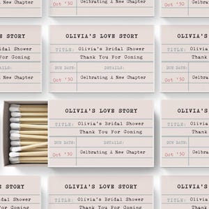 A New Chapter Library Card - Wedding Shower Matches SET OF 50 - Book ...