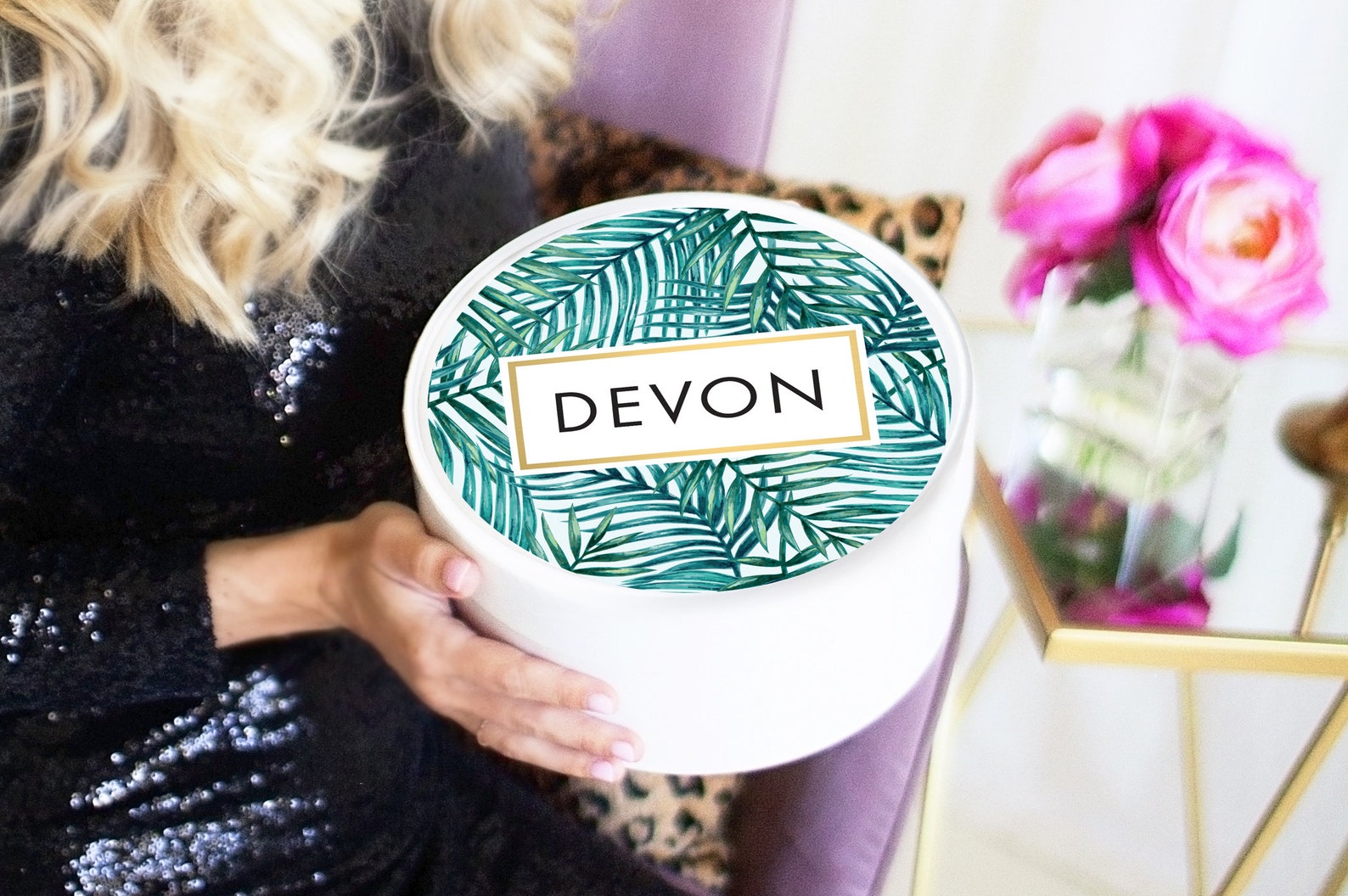 Custom Gift Box White Confetti Box Round White Hat Box | Etsy