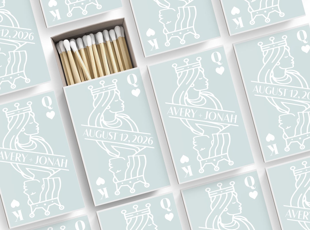 Personalized Wedding Matches - Wedding Favors - King and Queen of ...