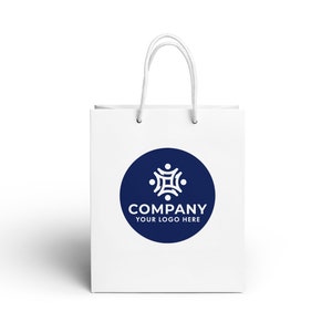 Custom Logo Gift Bags - Your Logo Here Bags - SET OF 10 - Affordable ...