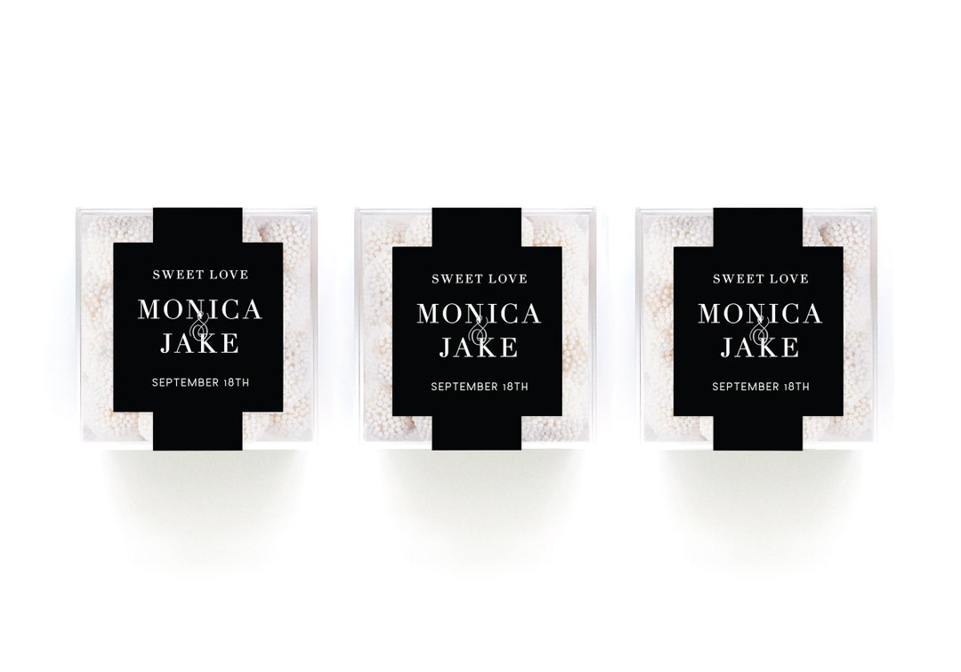 LABELS ONLY - Clear Cube Custom Label - Candy Cube Custom Sticker ...