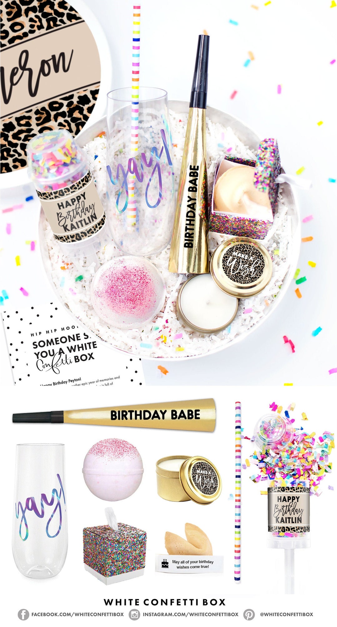 Birthday Gifts for Her - Birthday Gift - White Confetti - Happy ...