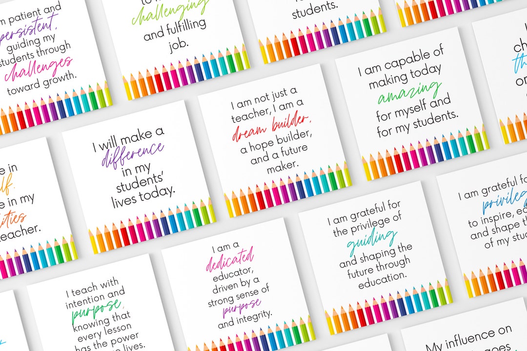 Teacher Appreciation Gift - Back to School - Teacher Affirmations ...