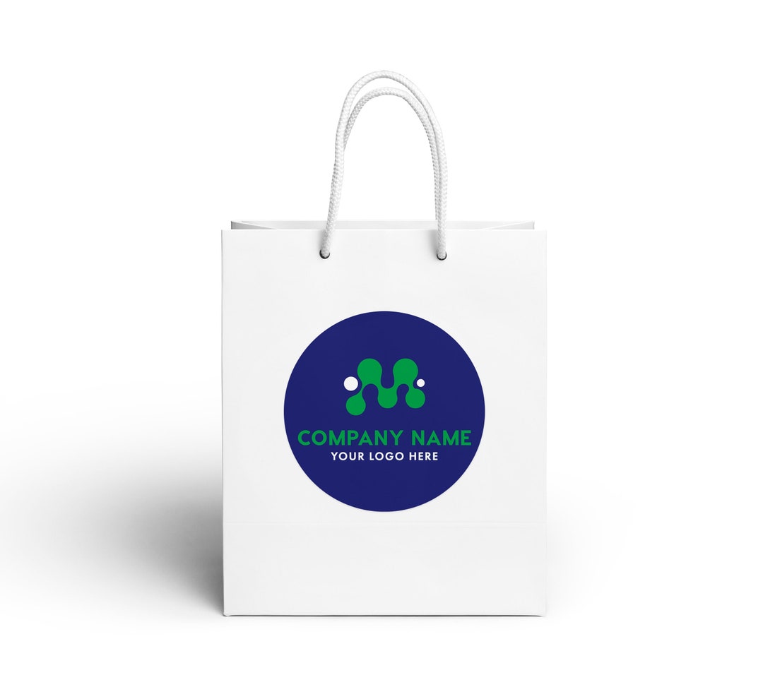 Custom Logo Gift Bags - Your Logo Here Bags - SET OF 10 - Affordable ...