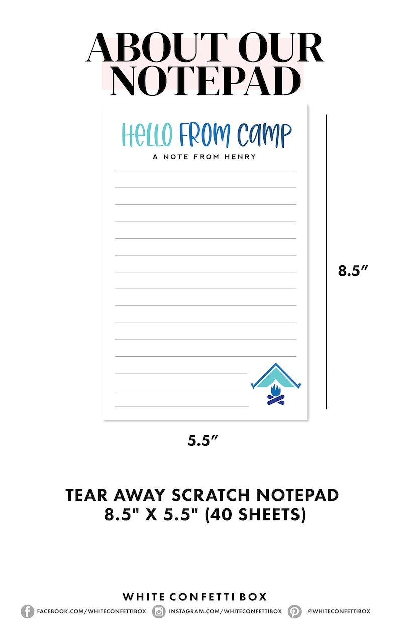 Camp Stationery for Summer Camp - Camp Stationary - A Note From Camp ...