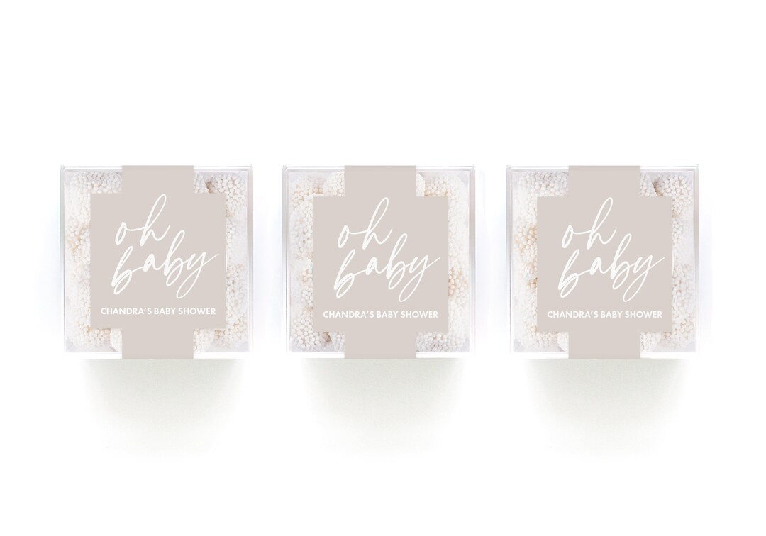Baby Shower Party Favor - Clear Cube Candy Favor Boxes - Oh Baby Party ...