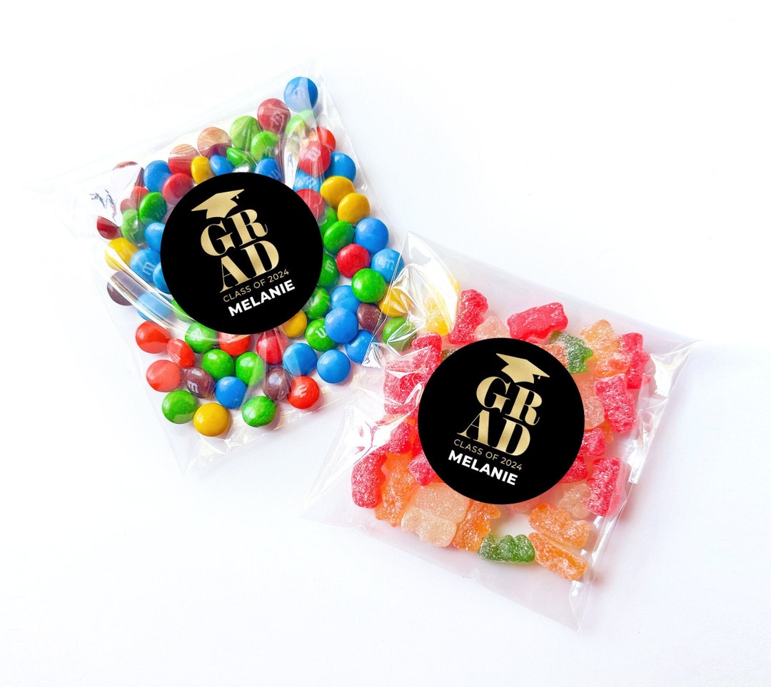 Graduation Favor Bags + Labels - Class of 2025 Graduation Stickers ...