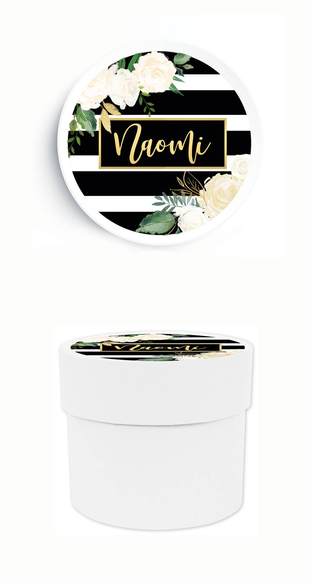 Mini Gift Box - White Confetti Box - Round White Hat Box - Custom ...