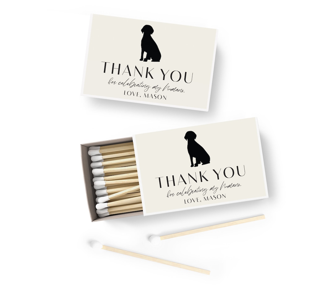 Wedding Matches SET OF 50 - Custom Pet Matches - Dog Wedding Favors ...