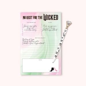 No Rest for the Notepad - Good Witch Notepad - to Do List - Trendy Notepad - Desk Notepad - Gift ...