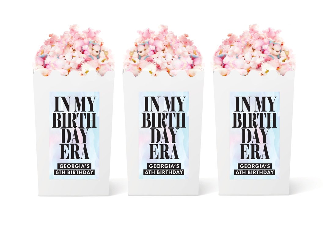 Birthday Era Popcorn Favor Boxes - Eras Birthday Party Treat Box - Era ...