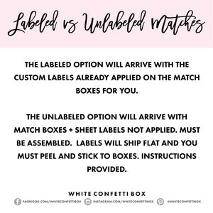 LABELS ONLY Custom Matchbook Labels Matchbook Custom - Etsy